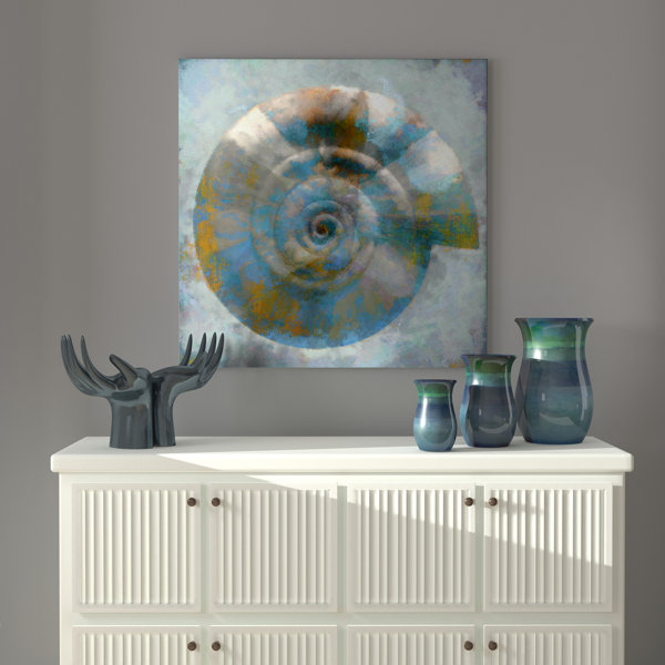 Highland Dunes Sea Shell Study 2 Blue Colorful Nautical Contemporary Modern On Canvas Print ...